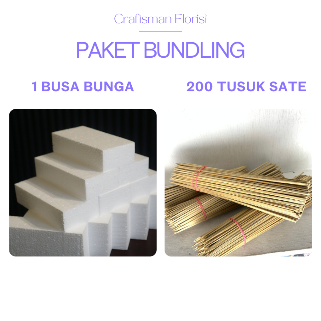 Jual PAKET BUNDLING STYROFOAM BUSA BUKET DAN TUSUKAN BUNGA 22 CM ISI ...