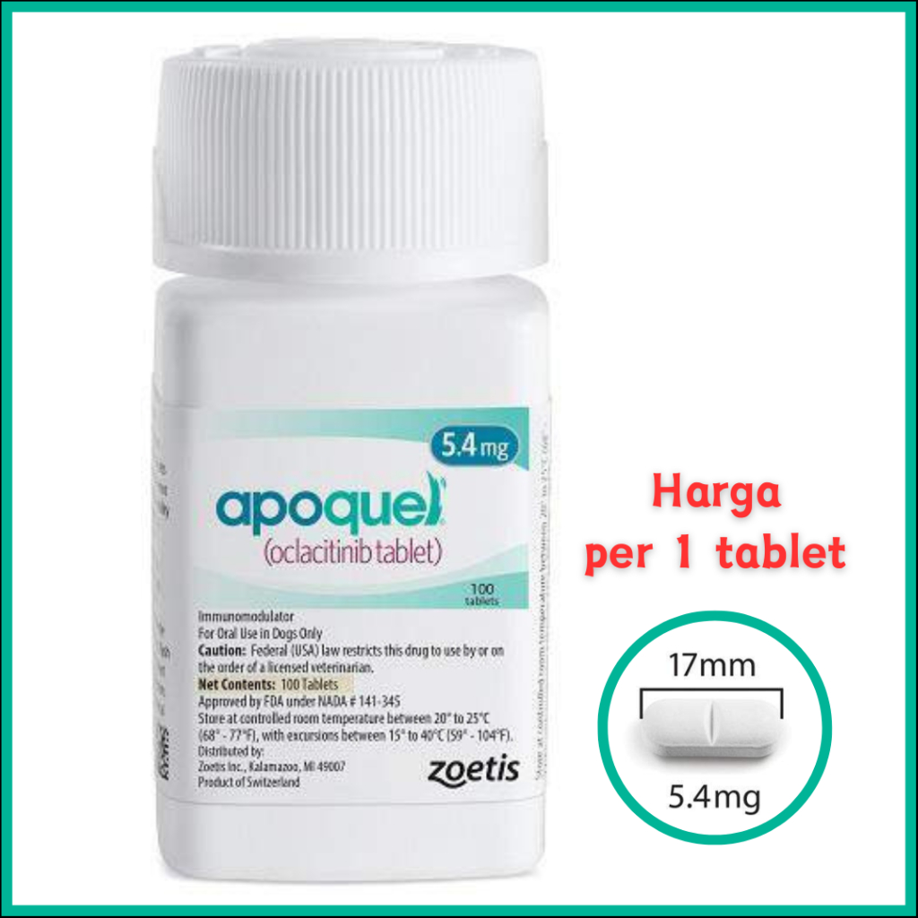 Jual Apoquel dog 5.4mg obat gatal alergi dermatitis (1 tablet) | Shopee ...