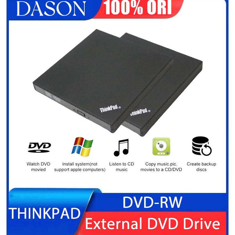 Jual External DVD Drive Slim Portable Optical Drive Writer Burner Rewriter CD ROM Drive Untuk PC ...