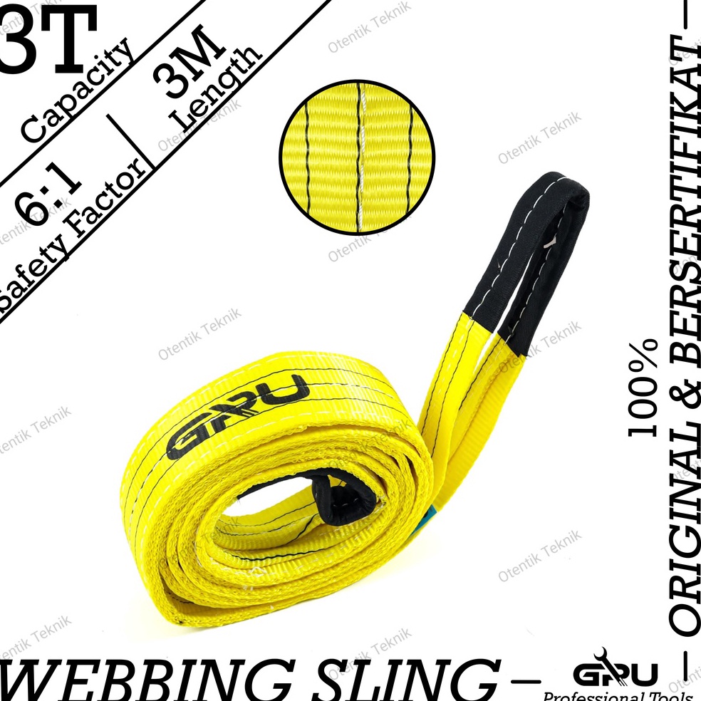 Jual KODE L23G WEBBING SLING BELT 3 TON X 3 METER LIFTING STRAP 3T X 3M ...