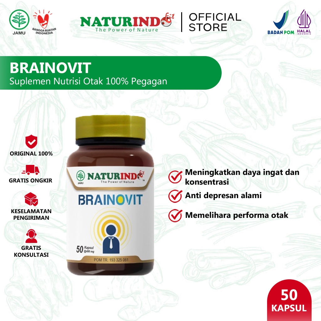 Jual NATURINDO FIT - Suplemen Nutrisi Otak 100% Pegagan (Centela ...