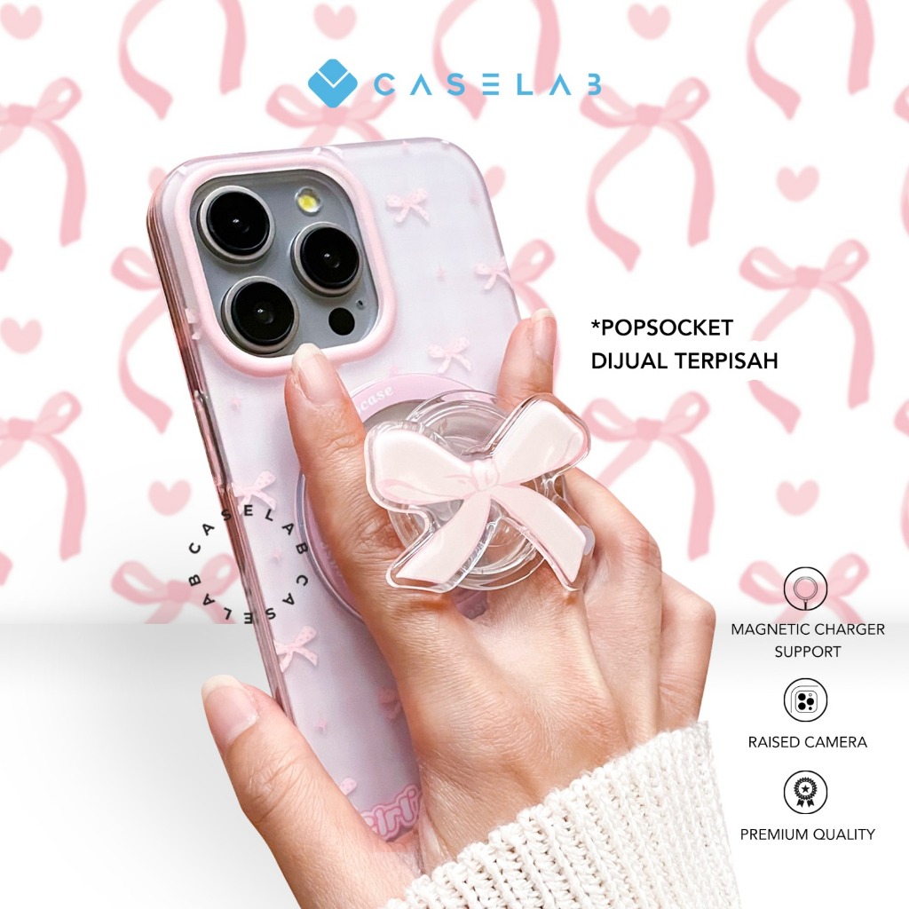 Jual NEW GRIPTOK MAGNETIC Case !! PINK BOW SERIES CASE IPH MAGNETIC COMPATIBLE FOR IP 16 PROMAX ...