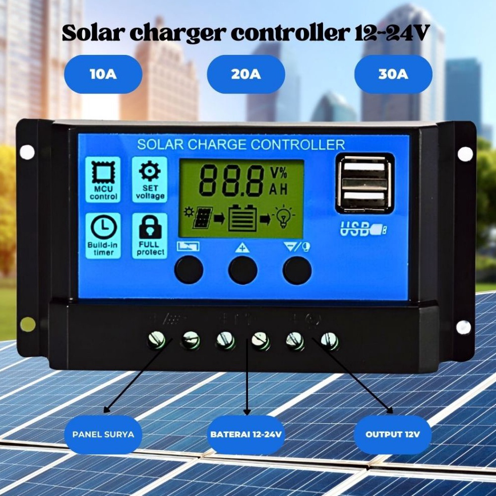 Jual Model Baru Solar charger controller 1A 2A dan 3A solar cell pwm control pengisian daya ...