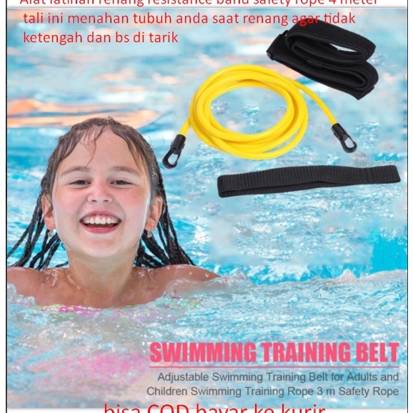 Jual Terbaru Alat latihan renang resistance band safety rope 4 meter ...