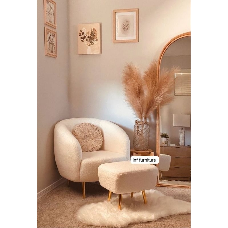 Jual sofa cantik sofa kerang sofa lucu set stool kain bludru woll ...