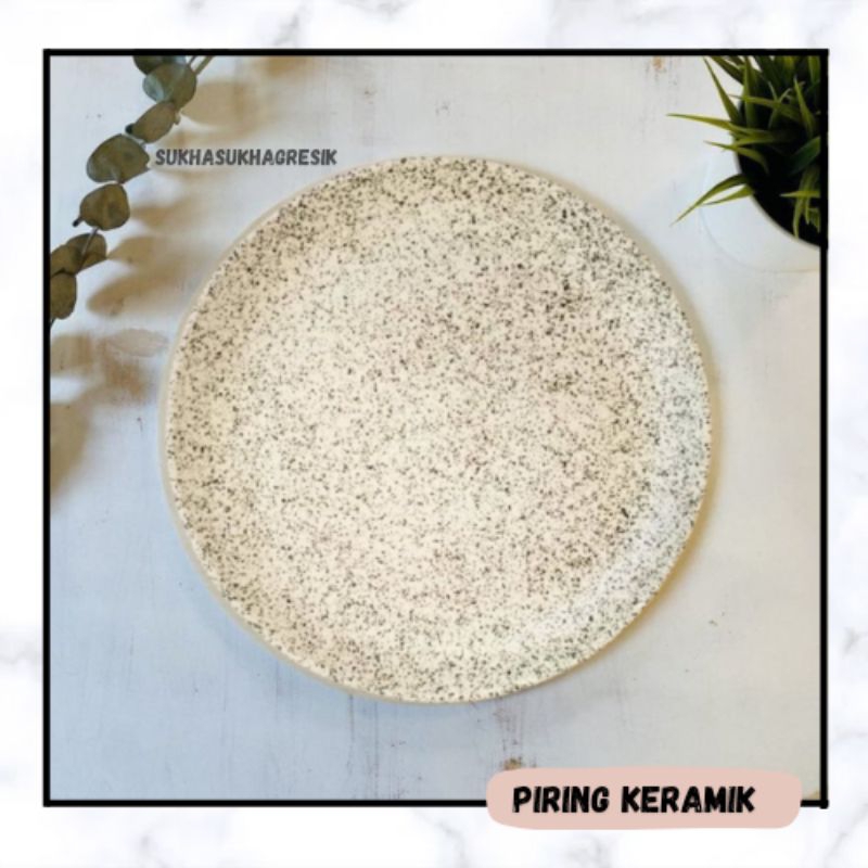 Jual PIRING KERAMIK AESTHETIC Granite Plate Piring Makanan Piring ...