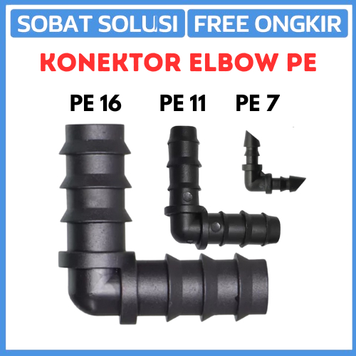 Jual KONEKTOR ELBOW PE 7 11 DAN 16 MM FITTING ELBOW UNTUK SELANG PE | Shopee Indonesia