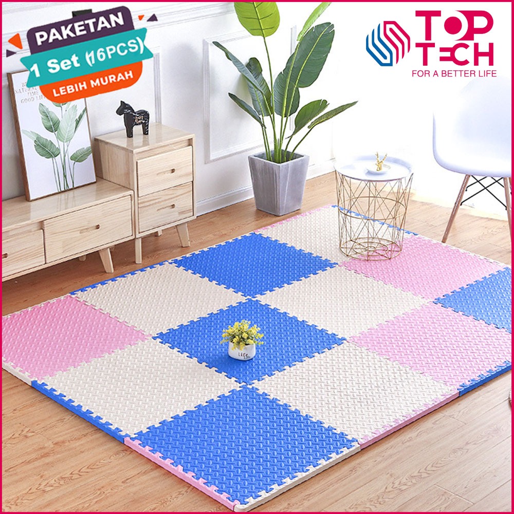 Jual (Paket 16pcs) Matras Evamat Matras Puzzle Karpet Puzzle Matras ...