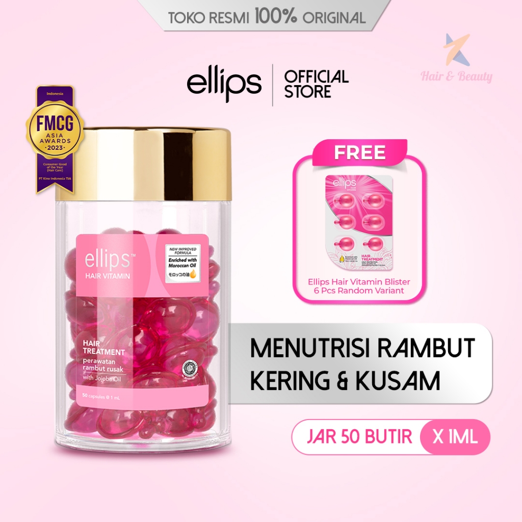 Jual Ellips Hair Vitamin Moroccan Oil Hair Treatment Jar 50 Butir | Shopee Indonesia