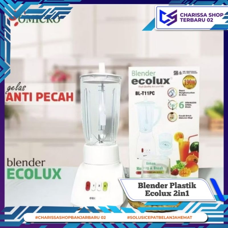 Jual Blender Plastik Ecolux 2in1 / Blender Multifungsi Anti Pecah Serbaguna / Blender Gelas ...