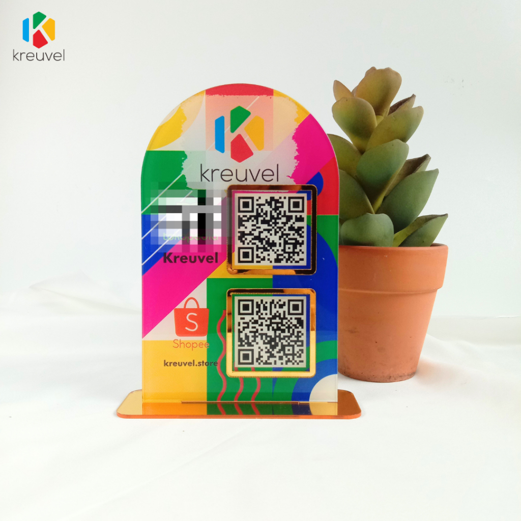 Jual Standee QR Code Sign Akrilik / Business Sign Akrilik Custom ...
