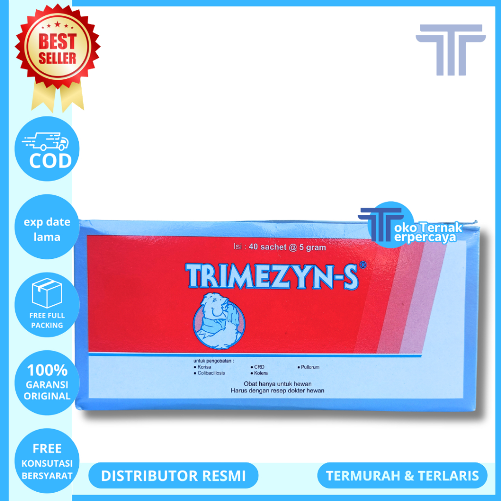 Jual TRIMEZYN S 5 GRAM (40 SACHET) - Obat Korisa Coli Kolera Pulorum ...