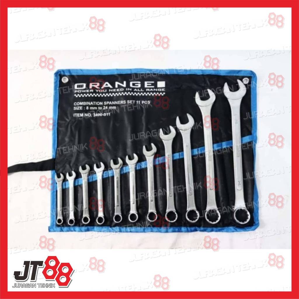 Jual Kunci Ring Pas Set 11 PCS 8 - 24 MM Orange Ringpas 11PCS 8-24MM | Shopee Indonesia