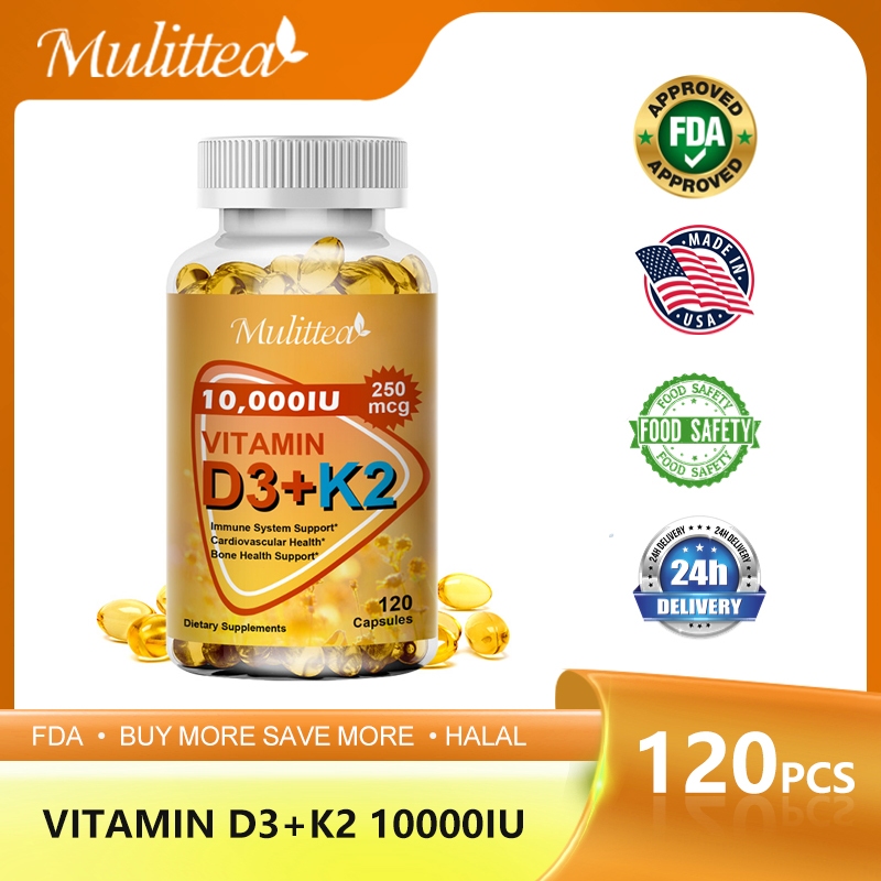 Jual Mulittea Vitamin D3 K2 Kapsul 10000IU (Kesehatan Tulang) | Shopee ...