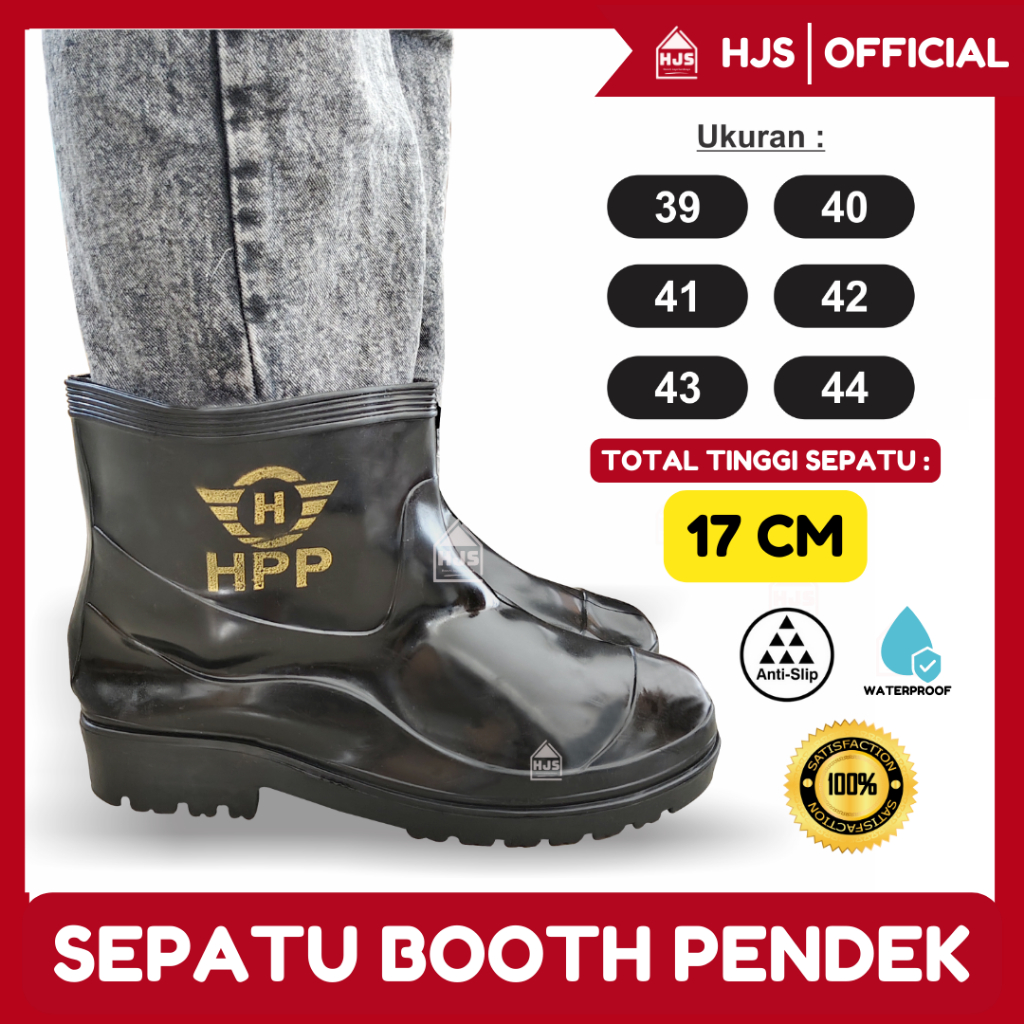 Jual [HJS] Sepatu Boots Pendek Kecil Hitam Mengkilap / Sepatu Booth ...