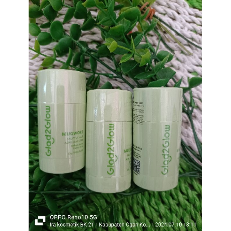 Jual Glad2Glow Mugwort Salicylic Acid Acne Clay Stick 25g | Shopee ...