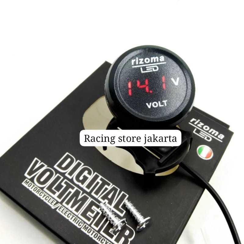 Jual Digital Voltmeter bulat Pengukur Aki Bulat Rizoma LED Universal Motor | Shopee Indonesia
