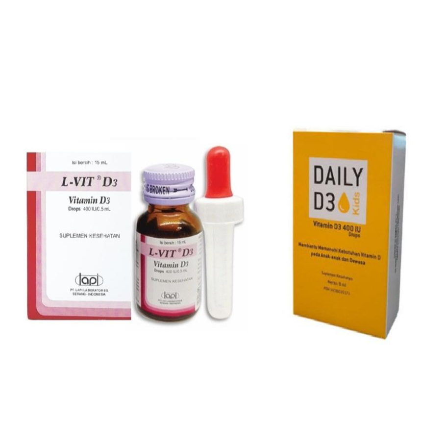 Jual L-Vit D3 Drops / Daily D3 Drops Kids - Vitamin D3 400 IU Drop - Vitamin D3 Bayi & Anak-Anak ...