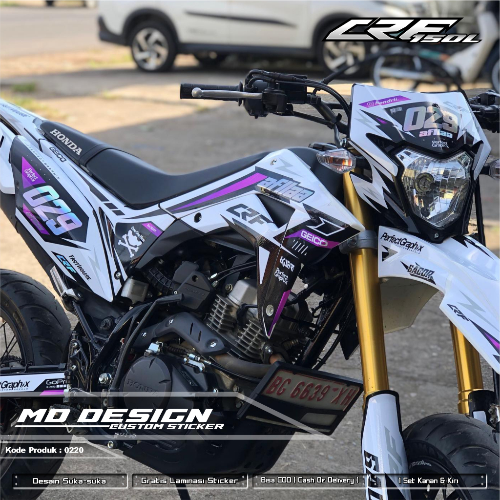 Jual 0220 (COD) Sticker Decal CRF 150 L FullBody Kombinasi Chrome Bebas ...