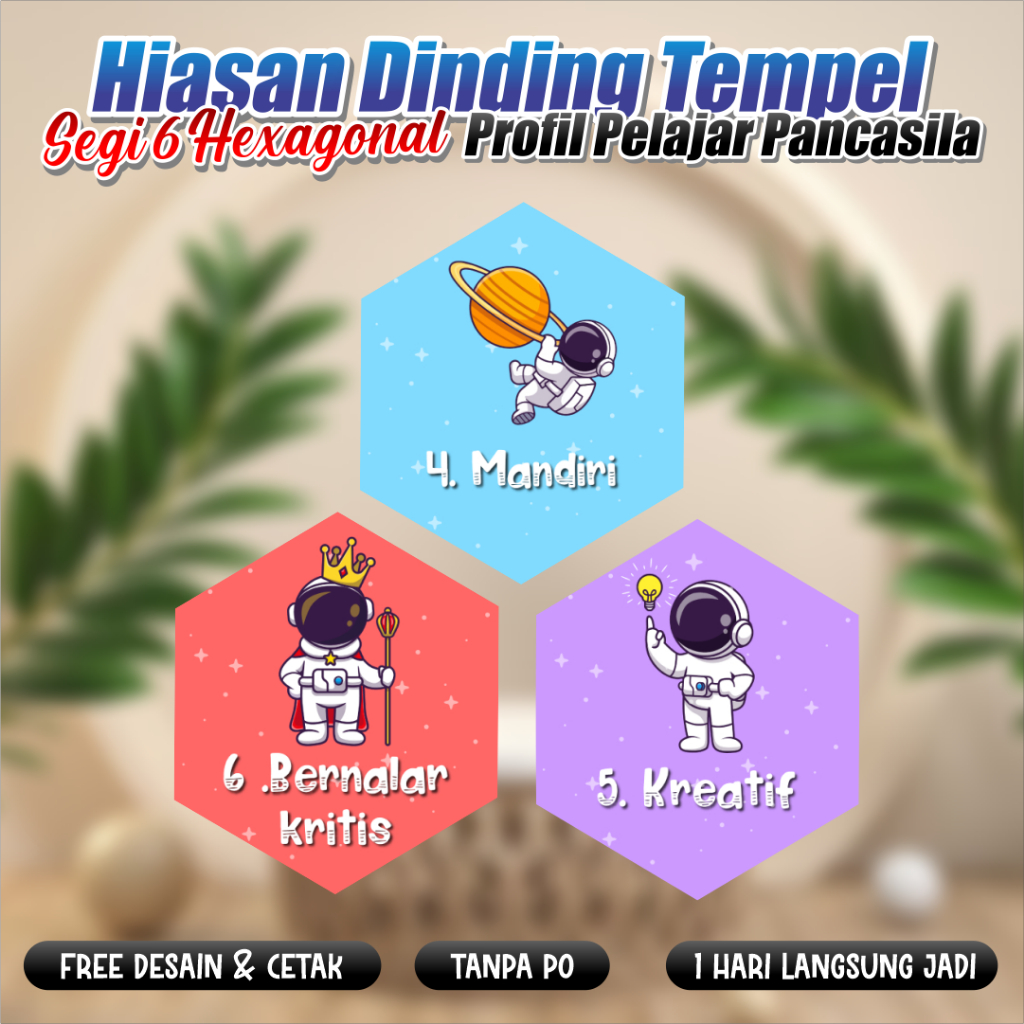 Jual Proses Cepat - Dekorasi Kelas Hiasan Dinding Segi 6 Hexagonal Tema ...