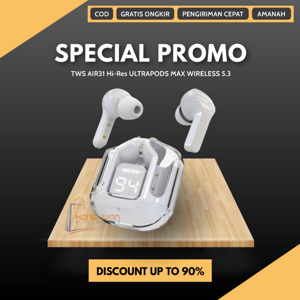 Jual Ultrapods Max TWS AIR31 Hi-Res Wireless V5.3 Smart ENC IPX5 ...