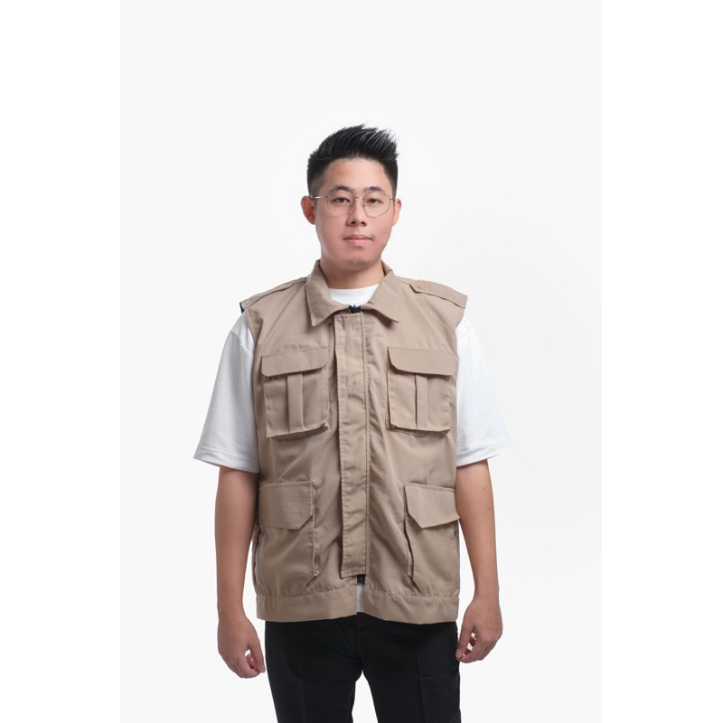 Jual Rompi Motor Coklat Khaki Kargo Saku Hidup | Shopee Indonesia