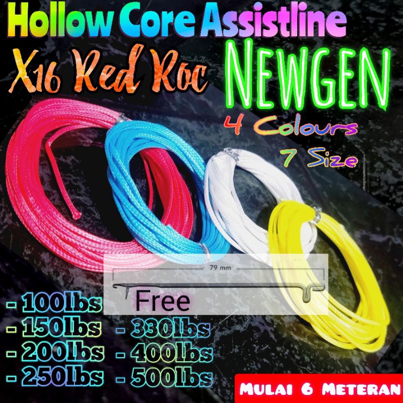 Jual Bonus Jarum Kevlar | Kevlar Hollow Assist Line X16 Red Roc New Gen ...