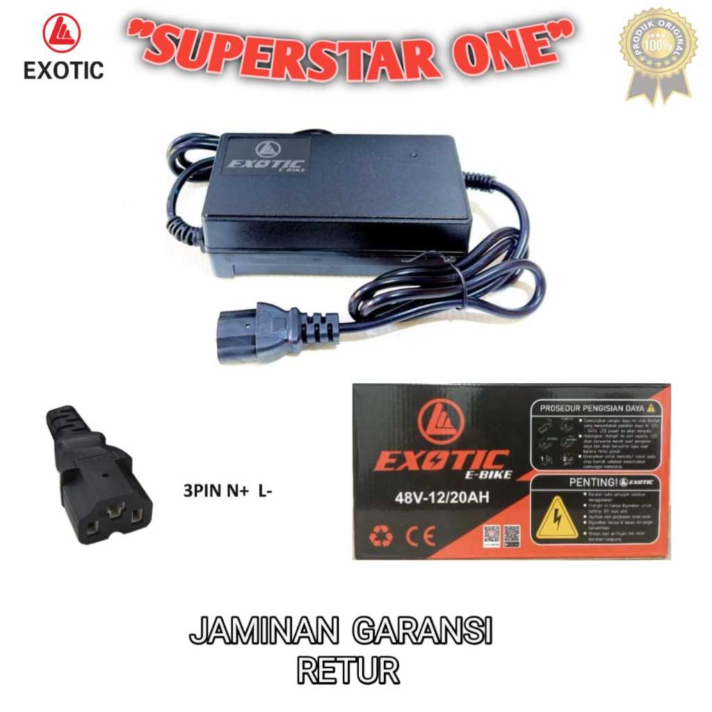 Jual Charger Sepeda Listrik 48V 12/20AH / Universal Charger Motor Listrik / Baterai Scooter ...