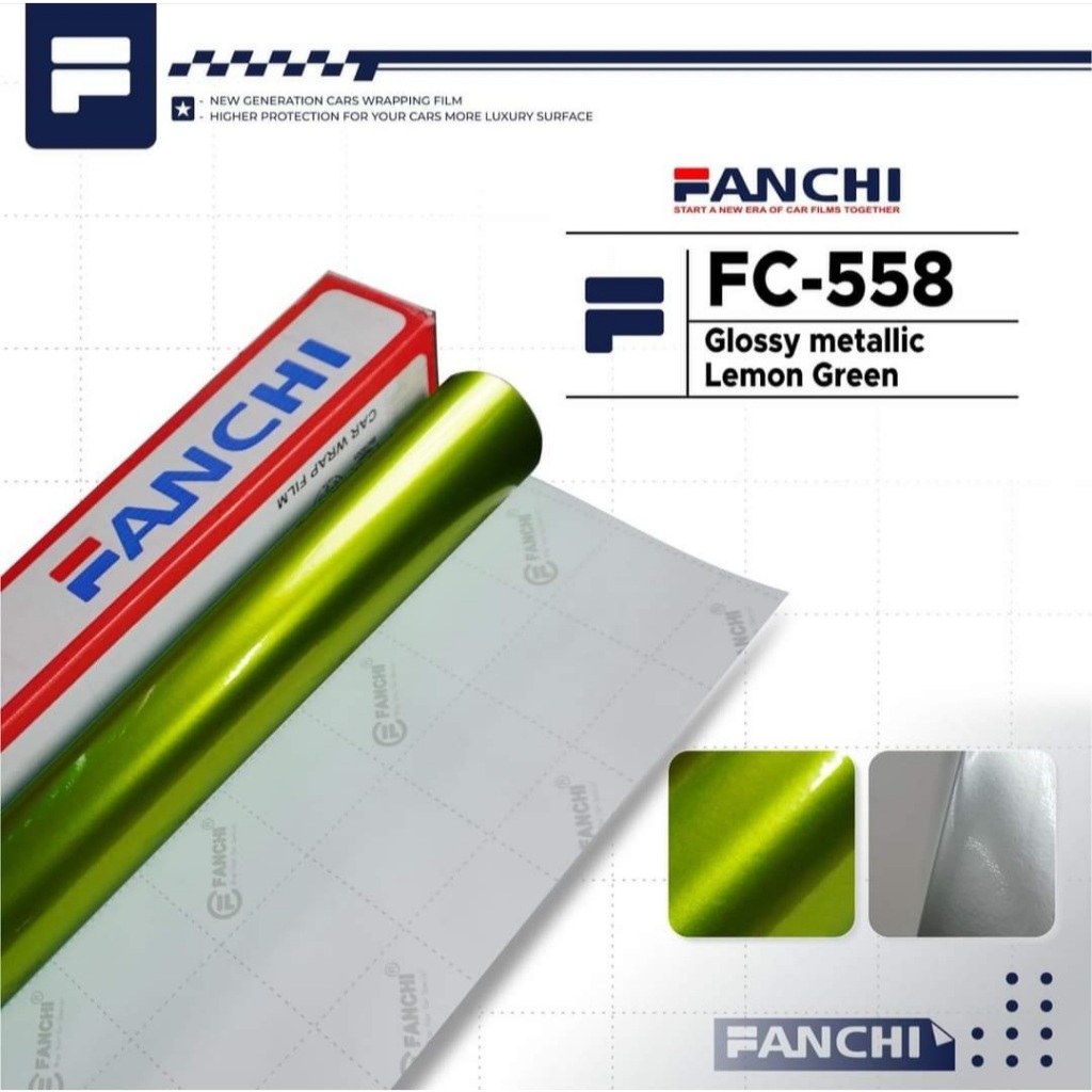 Jual Sticker Fanchi FC558 Glossy Metallic Lemon Green hijau muda Candy ...