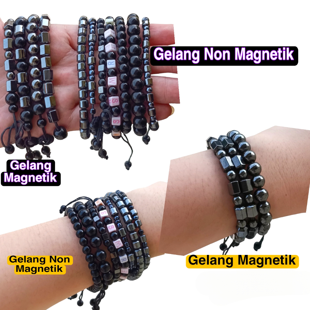 Jual Gelang manik Magnetik / Gelang Magnet Cowok Cewek ( bisa disetel ...