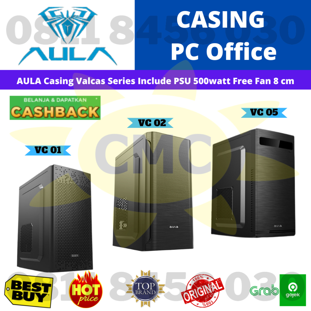 Jual Casing AULA Valcas Series VC01 VC02 Include PSU 500watt Free Fan ...
