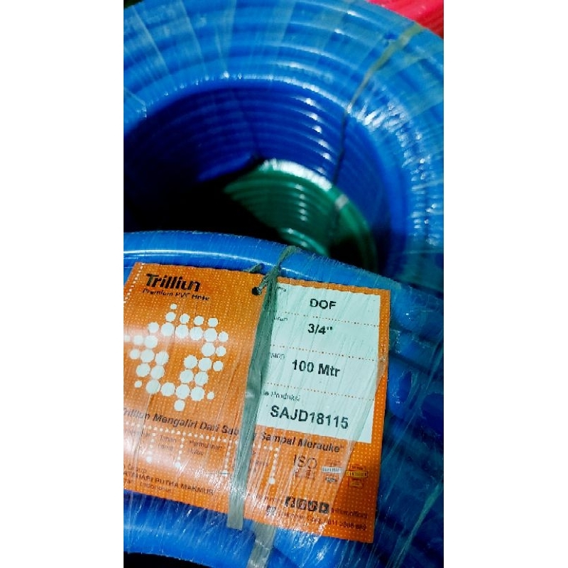 Jual SELANG AIR ELASTIS TEBAL 2,2MM TRILLIUN DOF 3/4 INCH HARGA 1 ROLL 100 METER | Shopee Indonesia