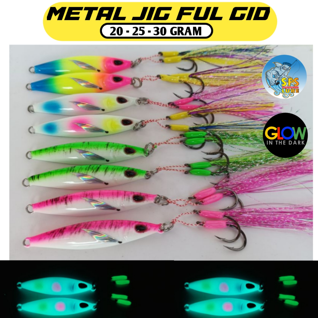 Jual Metal jig set 30gram 25gram 20gram full gid metal jig 25gram metal jig 20gram metal jig ...