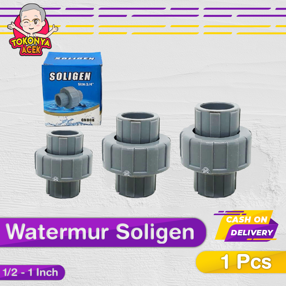 Jual Watermur PVC SOLIGEN 1/2" - 1" Kopling Pompa - Fitting Pipa PVC ...