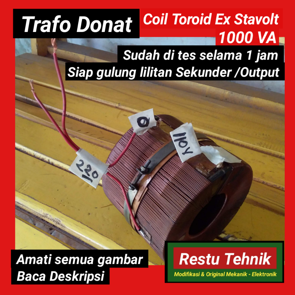 Jual Trafo Donat Coil Toroid Ex Stavolt 1000Va Siap pakai | Shopee ...