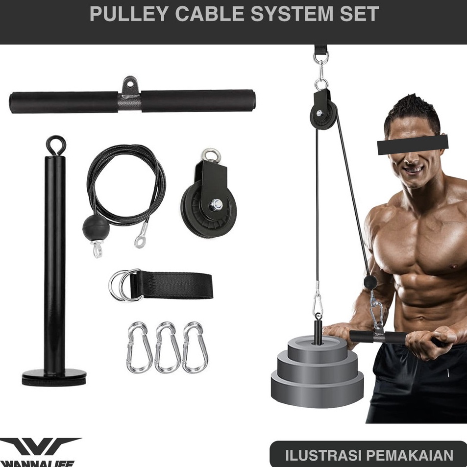 Jual Model Terkeren Pulley Cable System Set Wannalife Katrol Fitness ...