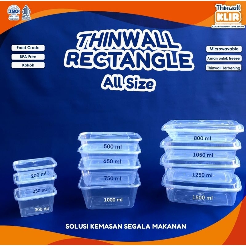 Jual thinwall klir rectangle 200ml 250ml 300ml 500ml 650ml 750ml 800ml 1000ml 1050ml 1250ml ...
