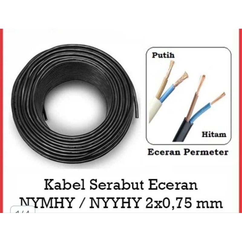 Jual Kabel Serabut Mika Nyyhy 2x0,75mm / Nymhy 2x0,75mm SNI LMK(Harga Permeter) | Shopee Indonesia