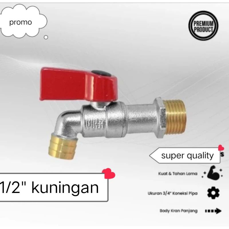 Jual kran air 1/2" kuningan tekanan tinggi | Shopee Indonesia