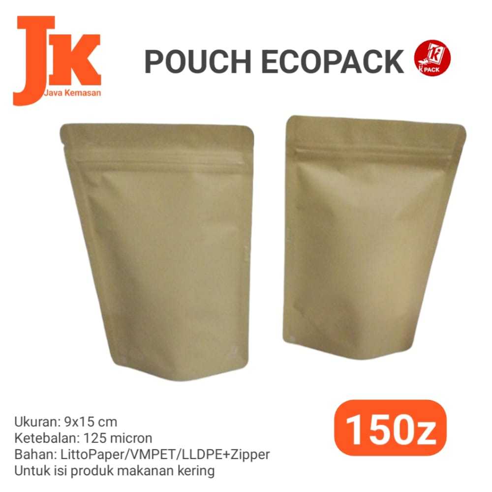 Jual ECOPACK 150Z STANDING POUCH LITHOPAPER KERTAS KEMASAN KOPI BUBUK ...