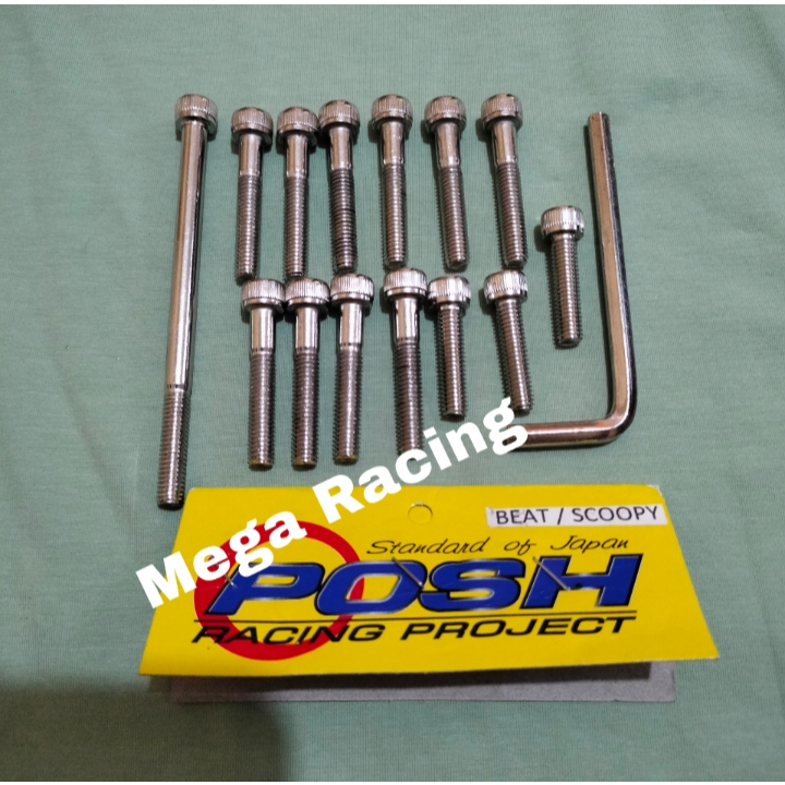 Jual Baut Blok Mesin CVT Beat Scoopy L Chrome Posh HARGA 1 SET | Shopee ...