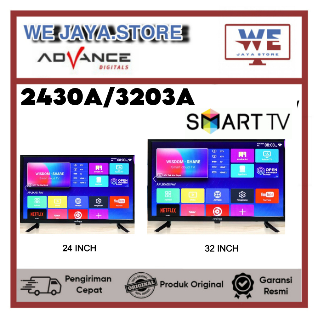 Jual TV LED ADVANCE SMART ANDROID TV 2430A 24INCH/ 3203A 32INCH ...