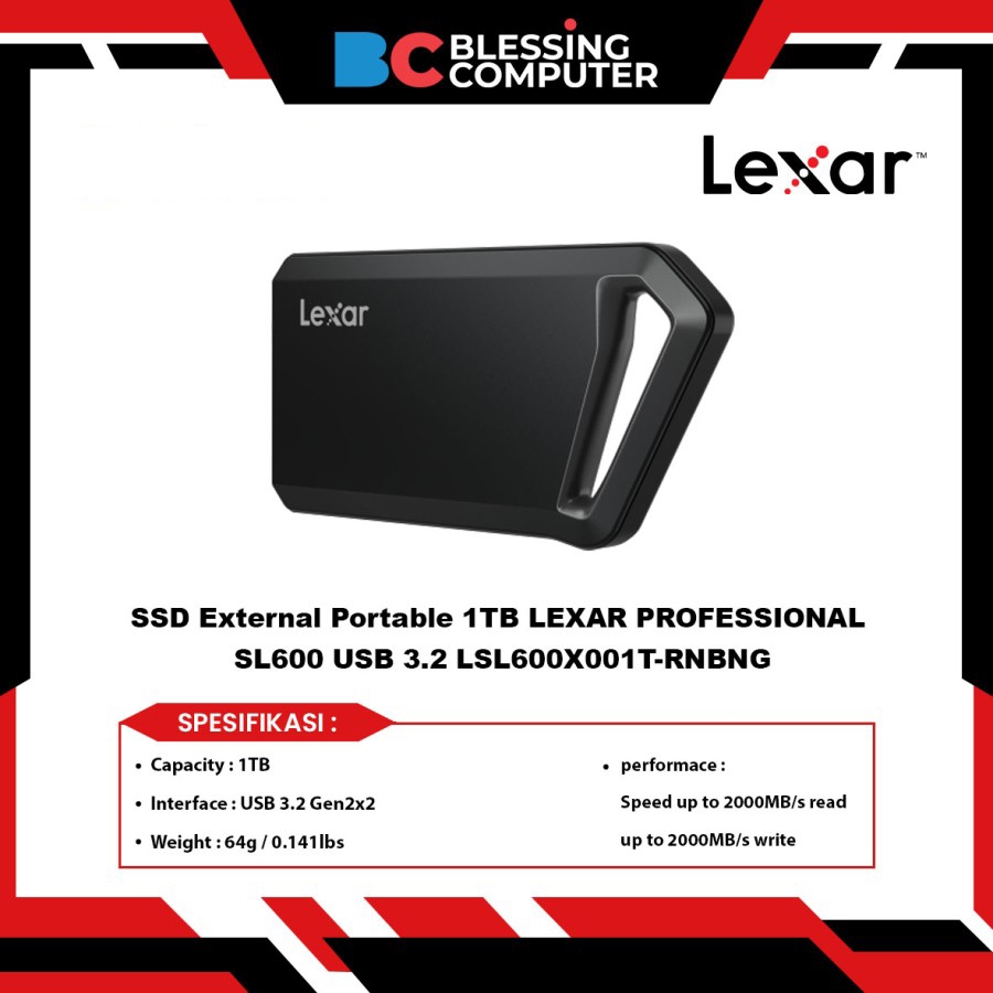 Jual SSD External Portable 1TB LEXAR PROFESSIONAL SL600 USB 3.2 ...