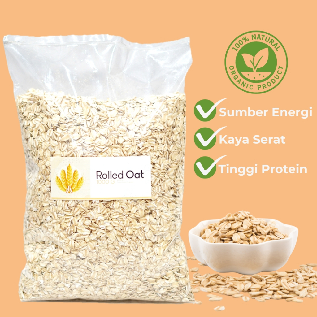 Jual Rolled Oat 1 Kg Oatmeal Gandum Utuh Menu Sarapan Sehat | Shopee ...