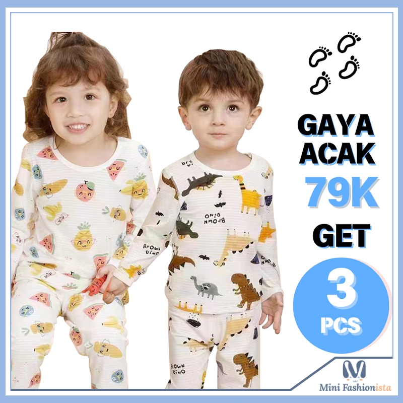 Jual 80 Ribu dapat 3 Piyama Anak Setelan Anak Set piyama impor Korea ...
