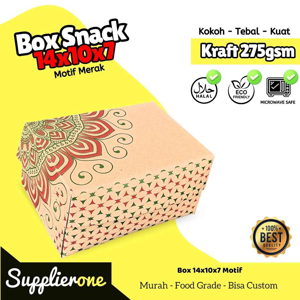 Jual Dus Snack 14x10x7 Motif / Dus Kue / Box Fried Chiken / Dus Fried ...