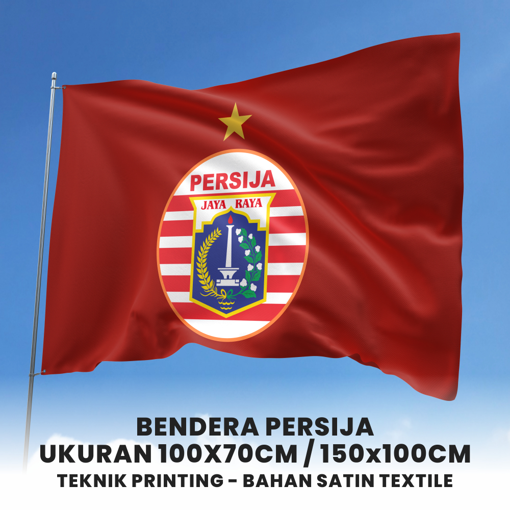 Jual Bendera Persija Jakarta - Printing - Bahan Satin Textile | Shopee ...