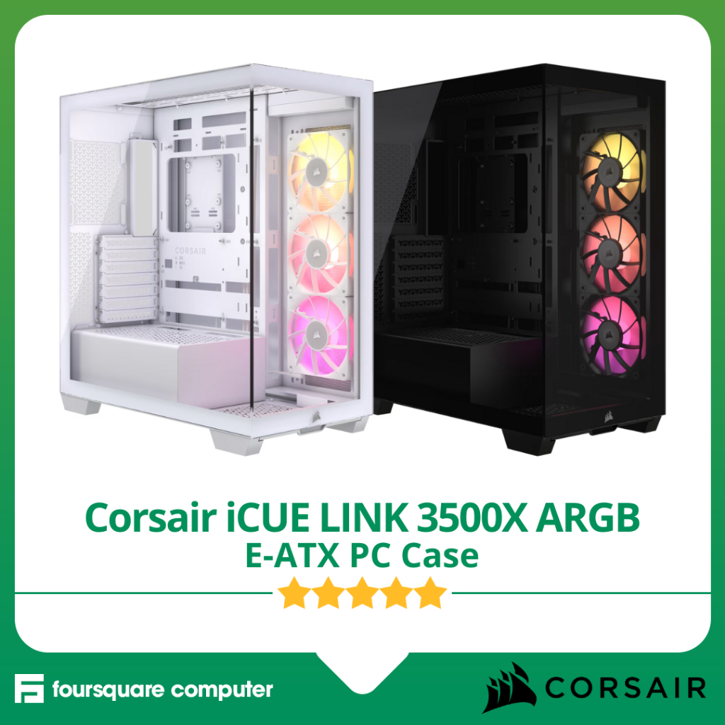Jual Corsair 3500X ARGB Tempered Glass Black & White | PC Casing ATX ...