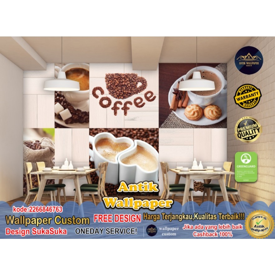 Jual WALLPAPER CSUTOM 3D TEMA CAFFE ( BISA REQUEST SESUAI DENGAN ...