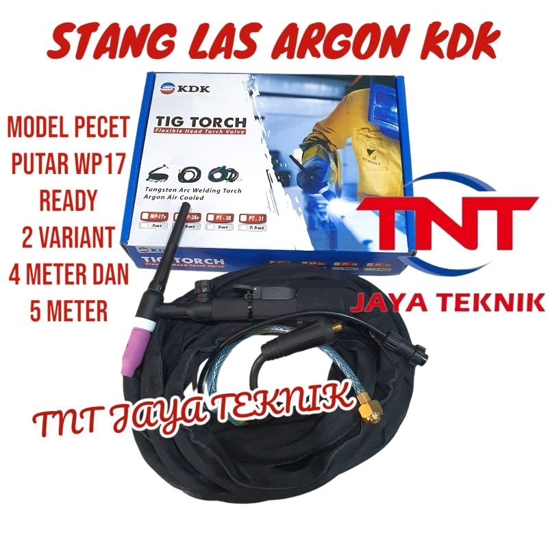 Jual STANG LAS ARGON WP 17 / TIG TORCH STANG LAS ARGON WP17 4 METER ...